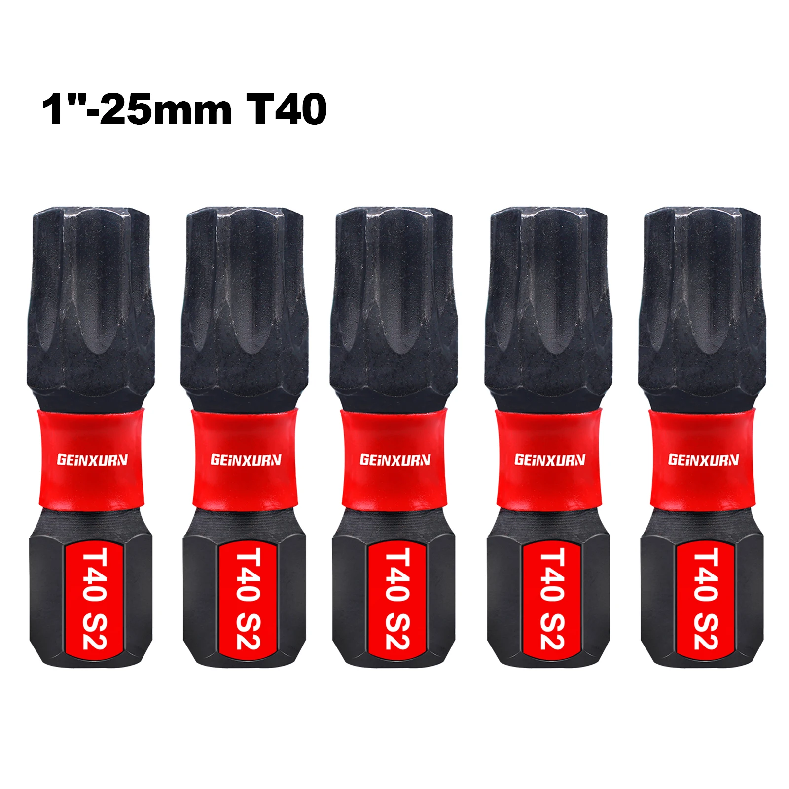 Geinxurn 1 In.Impact Tough Magnetic Power Bit Set,Torx Head Power Bits ...
