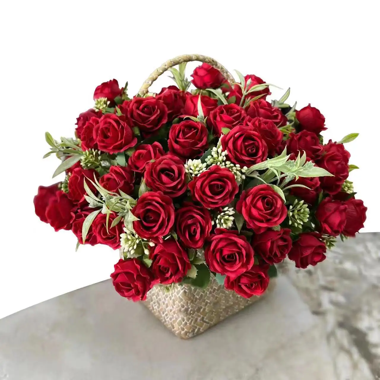 10-Heads-Rose-Bouquet-Artificial-Flowers-Western-Rose-Wedding ...