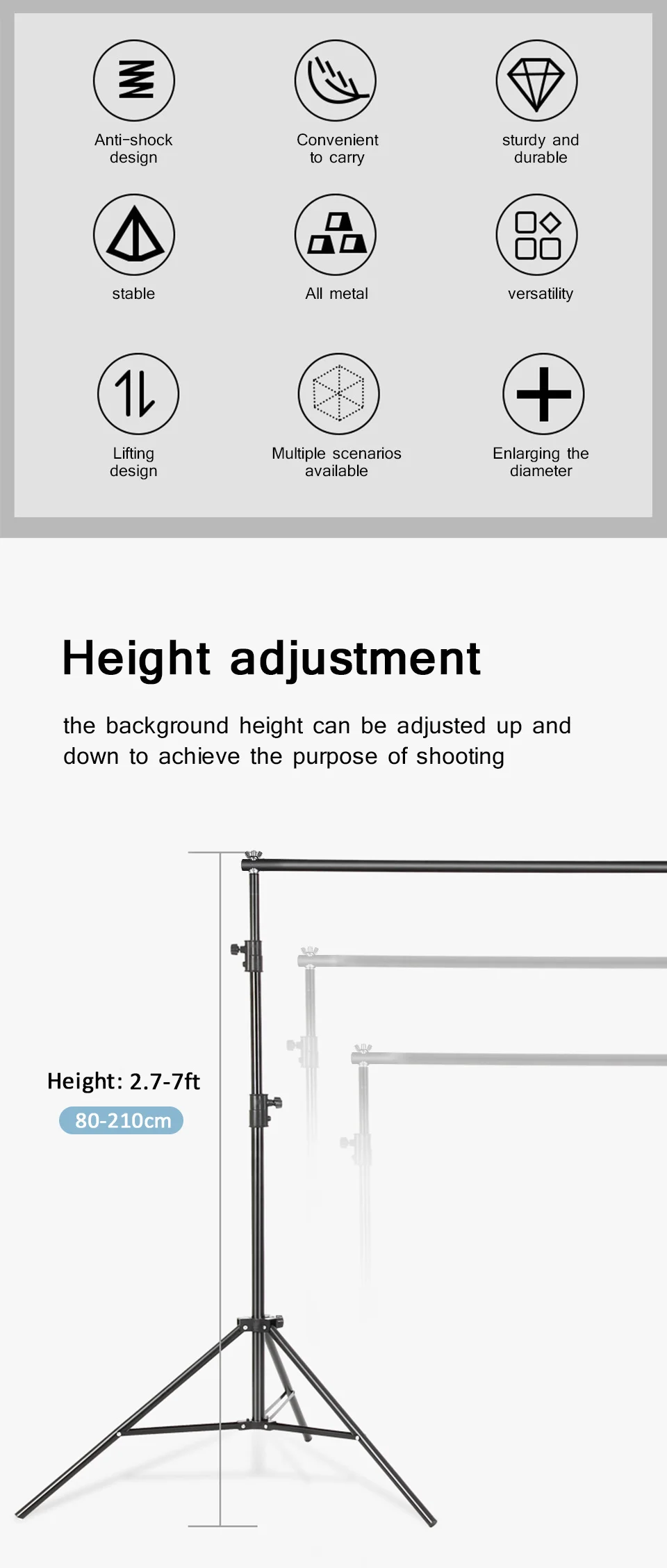 Photography Studio Backdrop Stand Photo Video Studio Background Stand ...