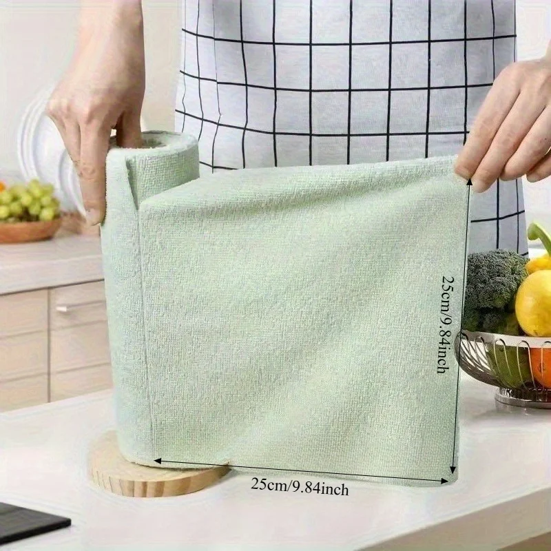 20pcs/Roll Microfiber Dish Cloths Multi Purpose Towels for Tableware ...