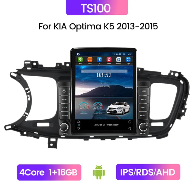 기아 옵티마 K5 2013 2015 자동차 라디오 멀티미디어, GPS 네비게이션 플레이어, 8G + 128G 카플레이, IPS 테슬라 스타일 올인원, 안드로이드 11