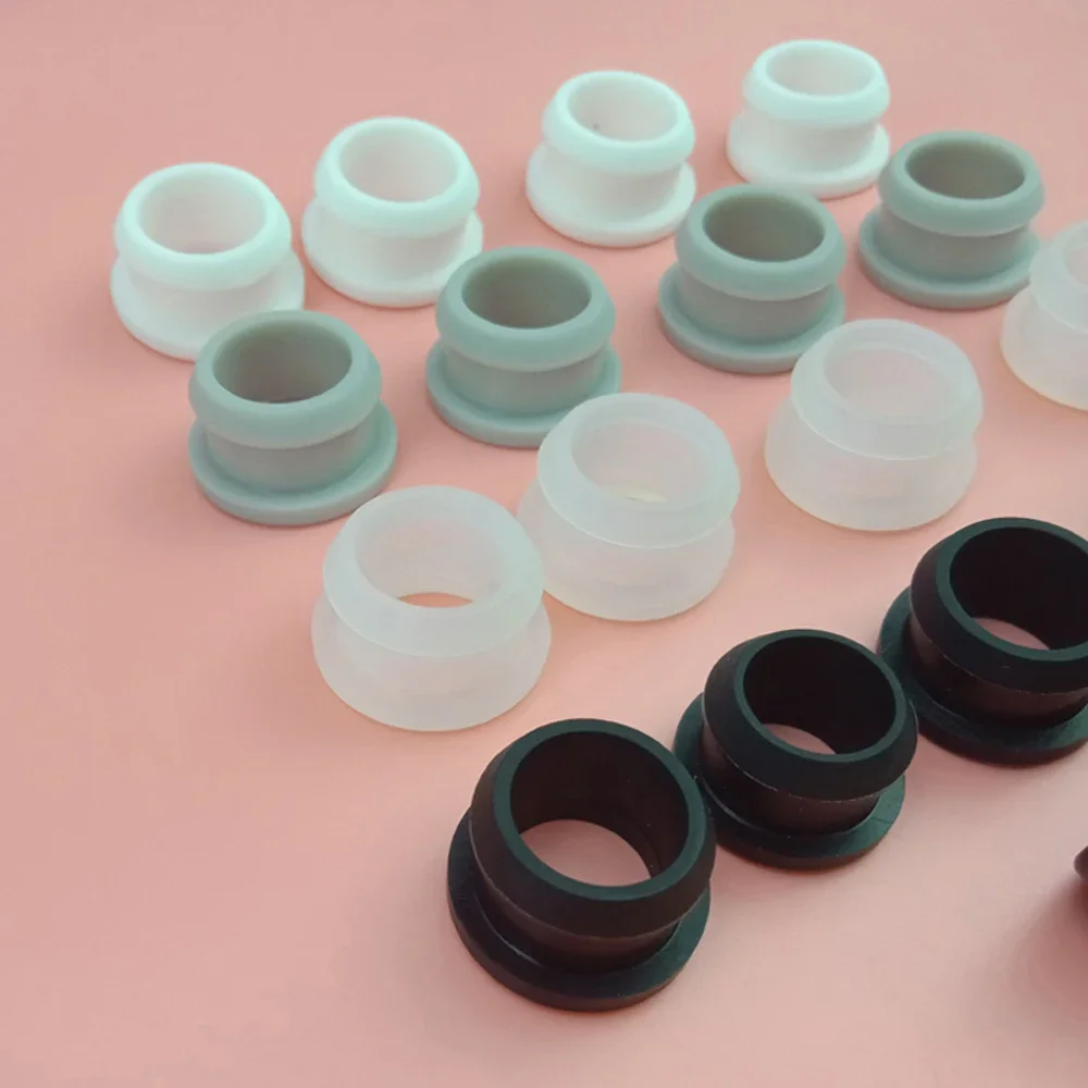 10pcs 2mm-30mm Transparent Silicone Rubber Snap-on Grommet Hole Plugs ...
