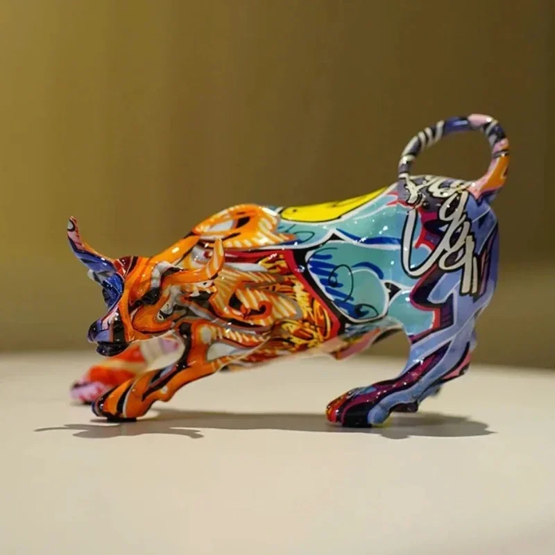 Wall Street Bull Figurines The Miami Bull Model OX Bitcoin Statue Resin ...
