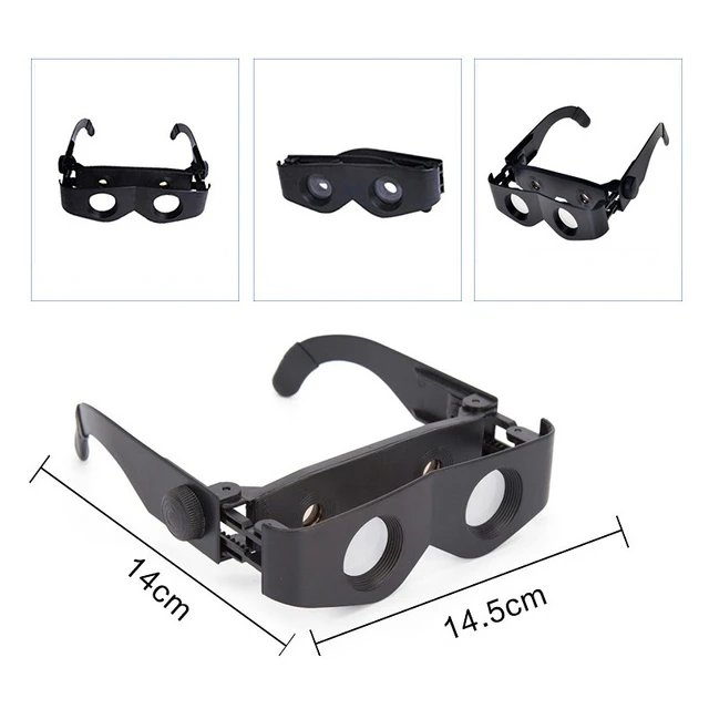 Adjustable Zoom In Glasses Hand Free Binoculars Telescope Wearable For ...