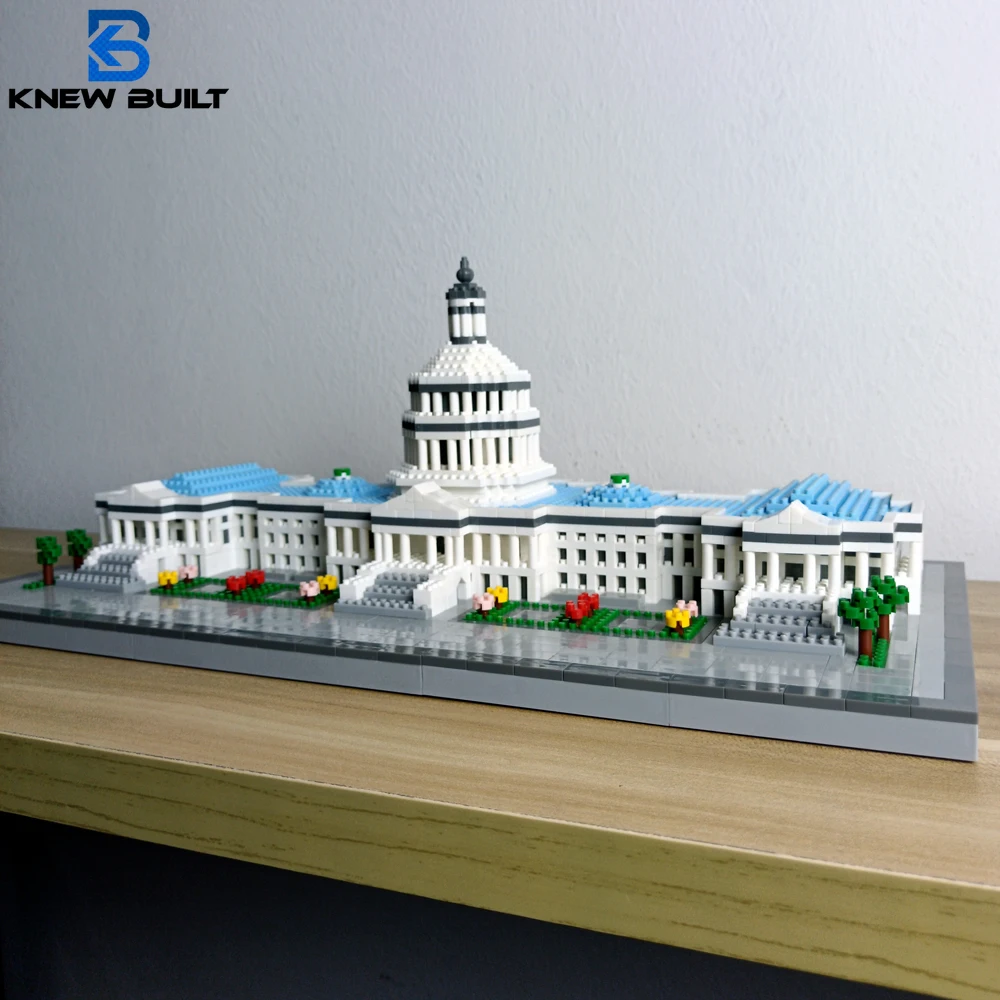 KNEW-BUILT-Capitol-City-Construction-White-House-Micro-Building-Blocks-US-Mini-Architecture ...