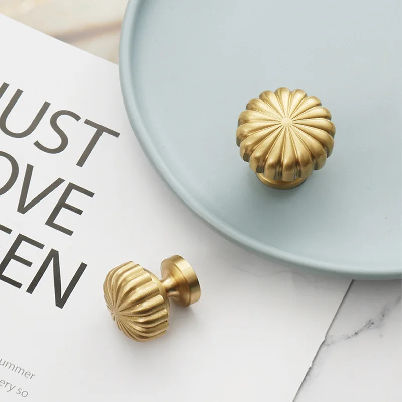 Flower-Shape-Brass-Furniture-Knobs-Nordic-Pastoral-Wardrobe-Dresser-Knobs-Cupboard-Cabinet ...