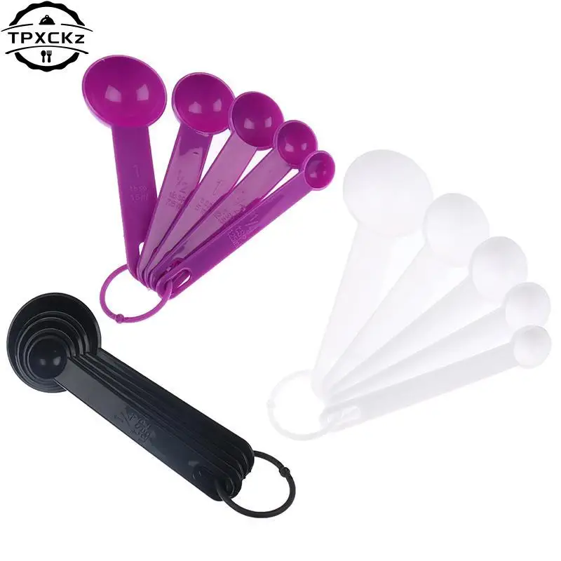 5pcs-set-Measuring-Spoons-Colorful-Plastic-Measure-Spoon-Useful-Sugar ...