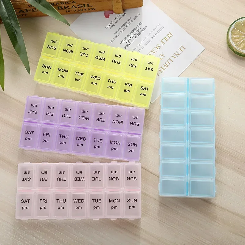 14-Grids-7-Days-Weekly-Candy-Pill-Case-Medicine-Tablet-Dispenser ...