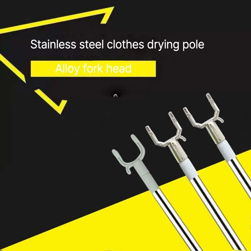 Multifunctional-telescopic-clothes-drying-rod-shower-curtain-fork-rod ...