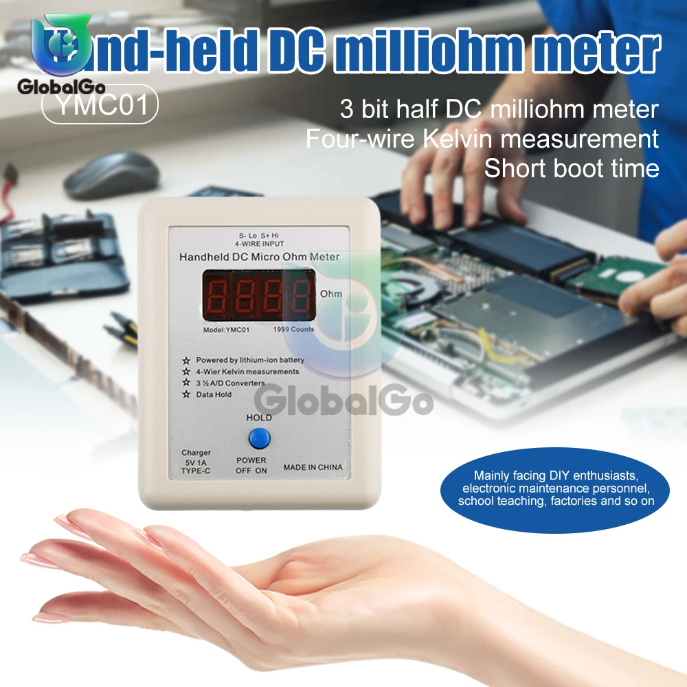 Handheld-High-Precision-Milliohm-Meter-4-Wires-OhmMeter-Wireline ...