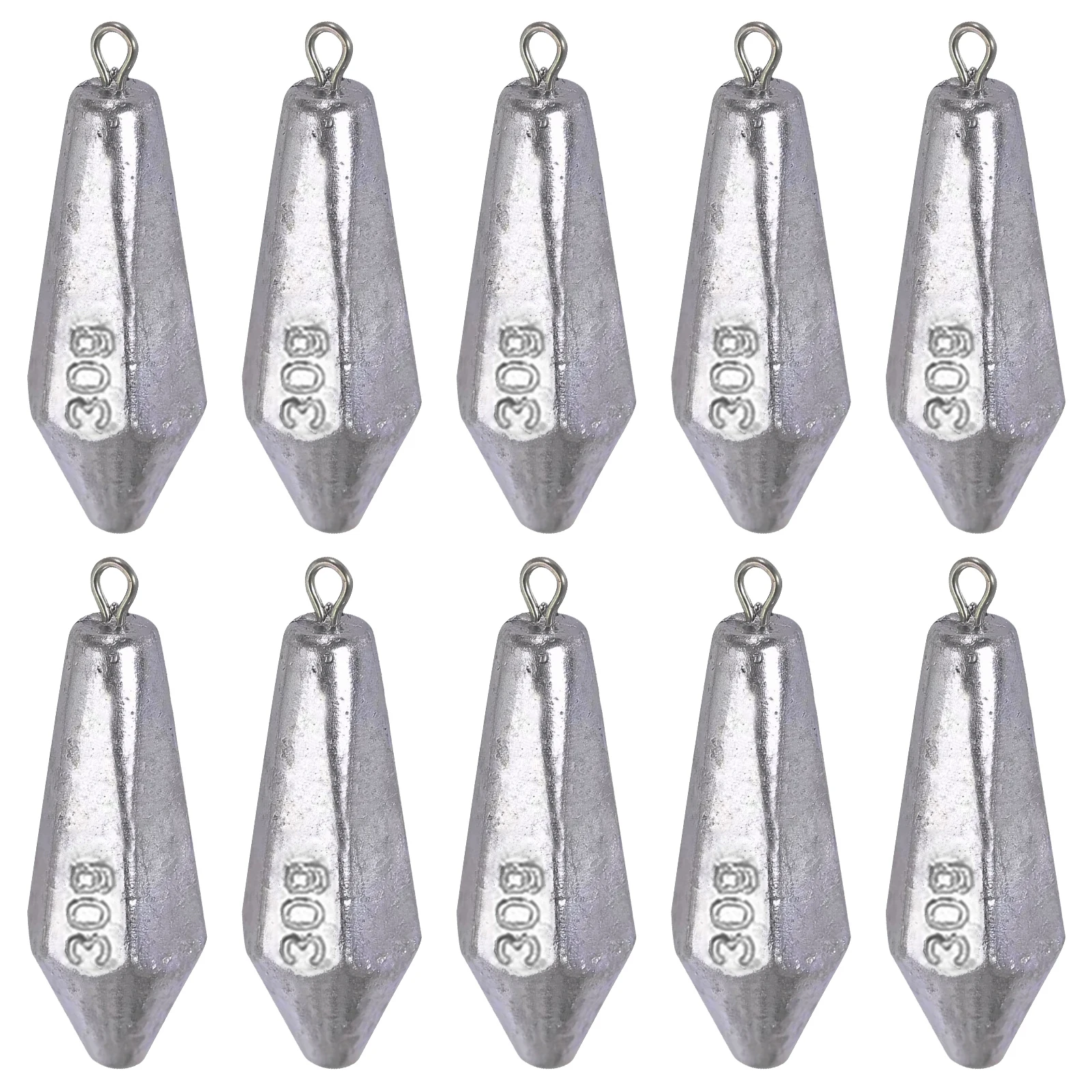 6-8-10pc-Drop-Shot-Casting-Sinkers-Kit-Hexagonal-Shape-Lead-Sinker-Long ...