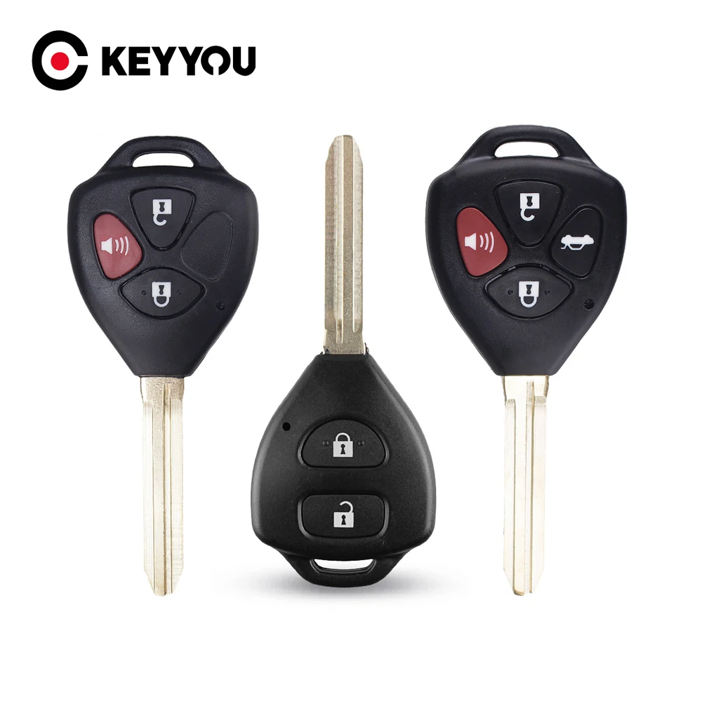 KEYYOU Uncut Replacement Plastic Remote Blank Keys For Toyota Camry ...
