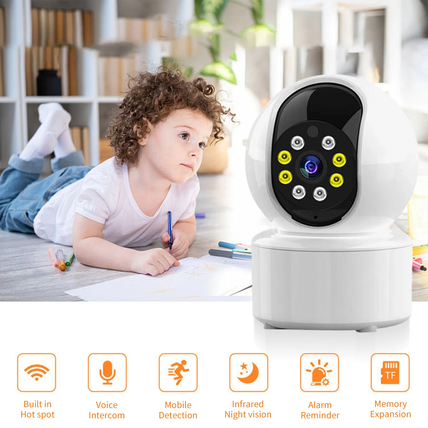 Smart PTZ Panorama 2MP Wireless HD IR Night Vision Indoor Outdoor ...