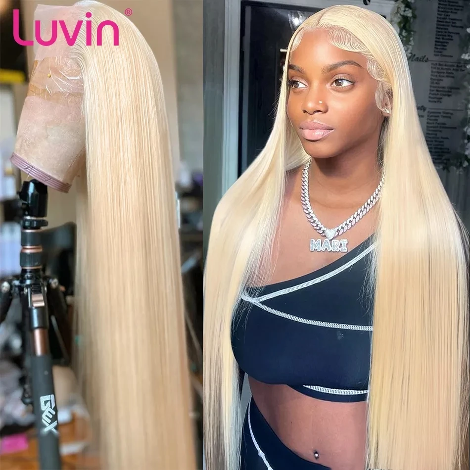 Luvin 30 32 Inch 13x4 Straight 613 Honey Blonde Human Hair Wigs ...