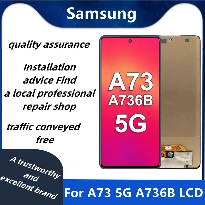 100% Test For Samsung Galaxy A73 5G LCD Display with frame Touch Screen ...