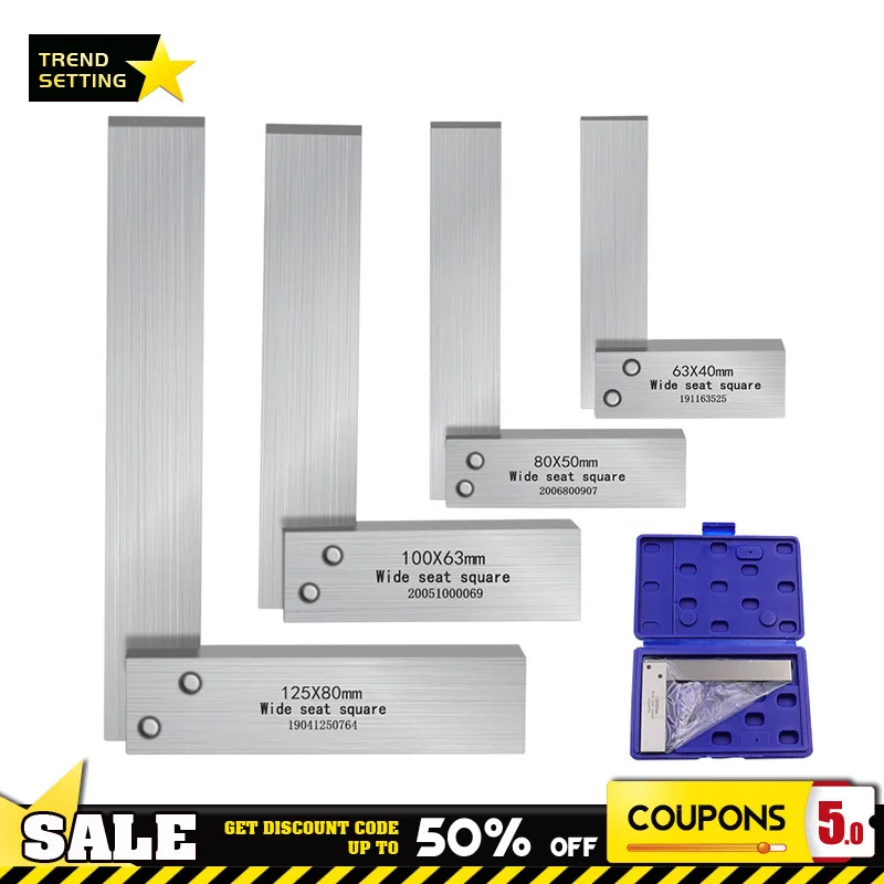 Carbon-Steel-Machinist-Square-90-Degree-Right-Angle-Engineer-Precision ...