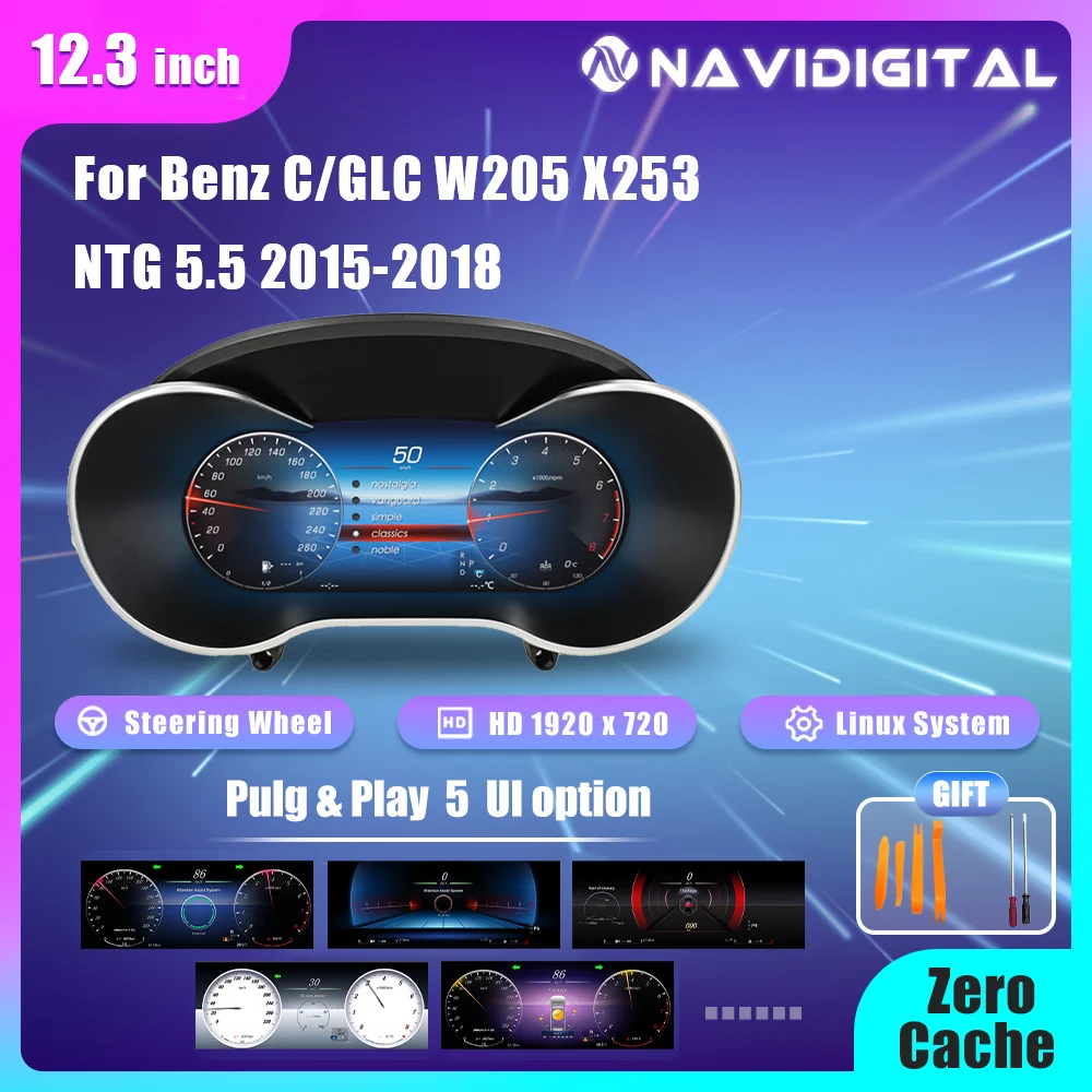 12.3 LCD Digital Cluster For Mercedes Benz C/GLC W205/W253 2015-2018 ...