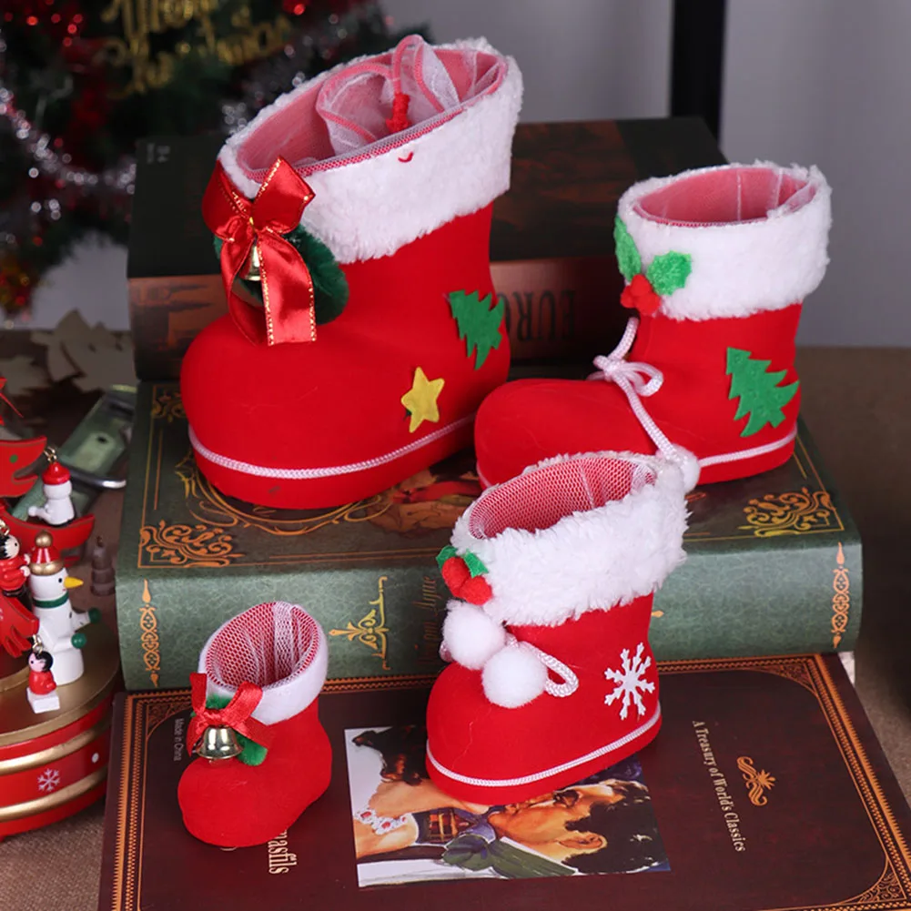 Christmas-Santa-Candy-Boots-Bag-Red-Shoes-Gift-Stocking-Snacks-Pen ...