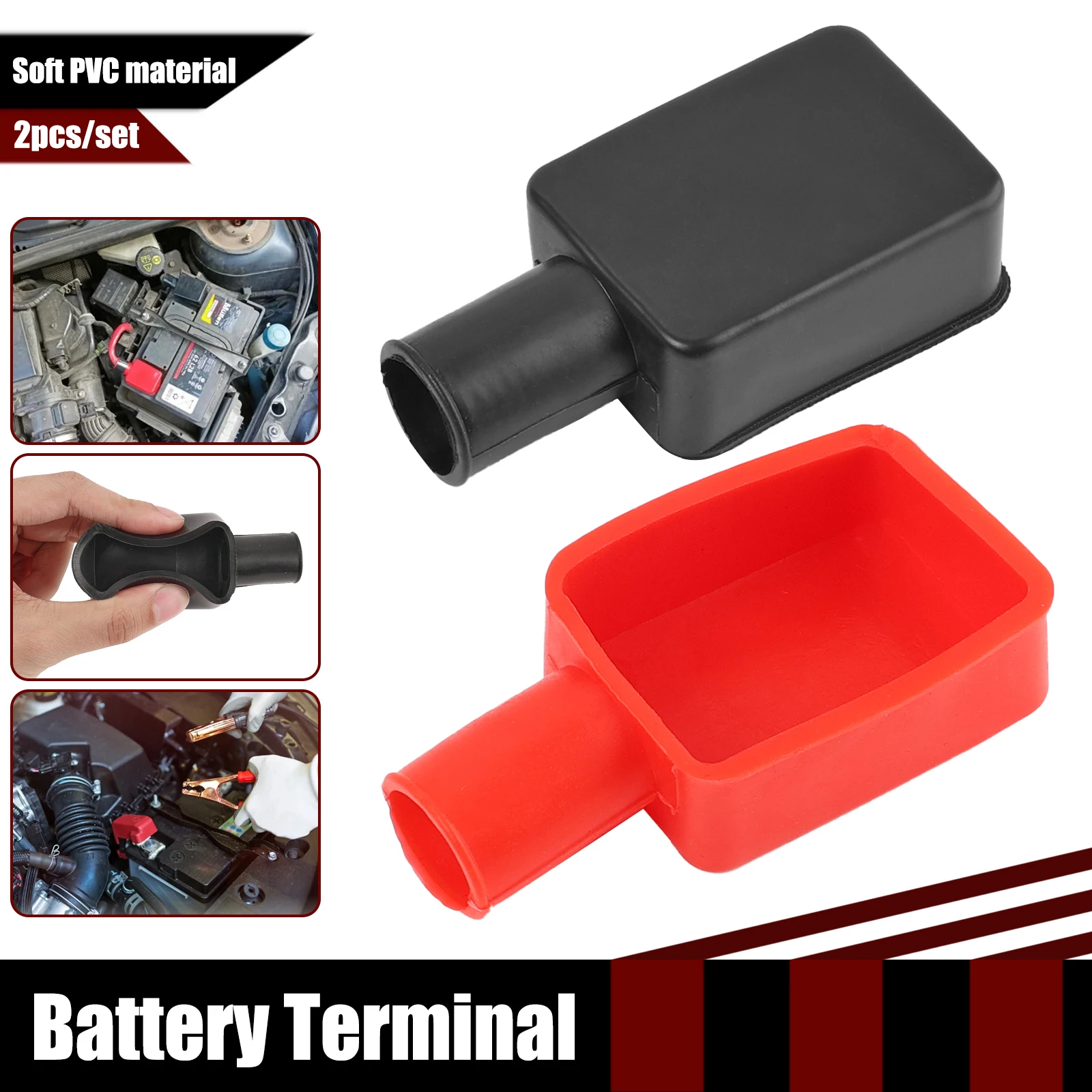 1-Pair-Universal-Car-Battery-Terminal-Cap-Boot-Negative-Positive ...