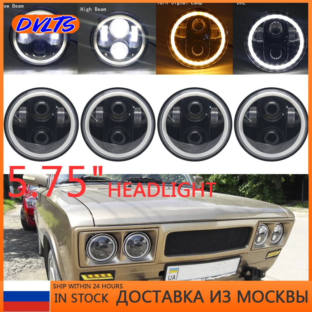 1/2/4pcs Car Motorcycle 5 3/4" 5.75 Inch Projector Led Headlights ...