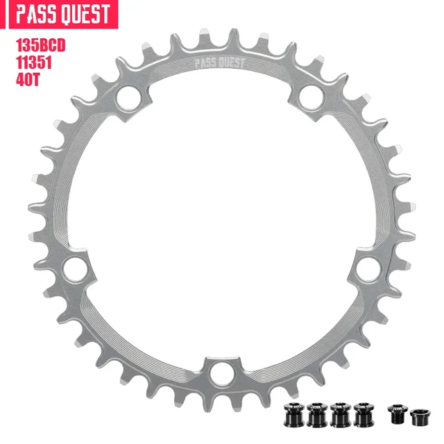 PASS QUEST 40-58T 135BCD Five Claws Round 11351 Road Bike Narrow Wide ...