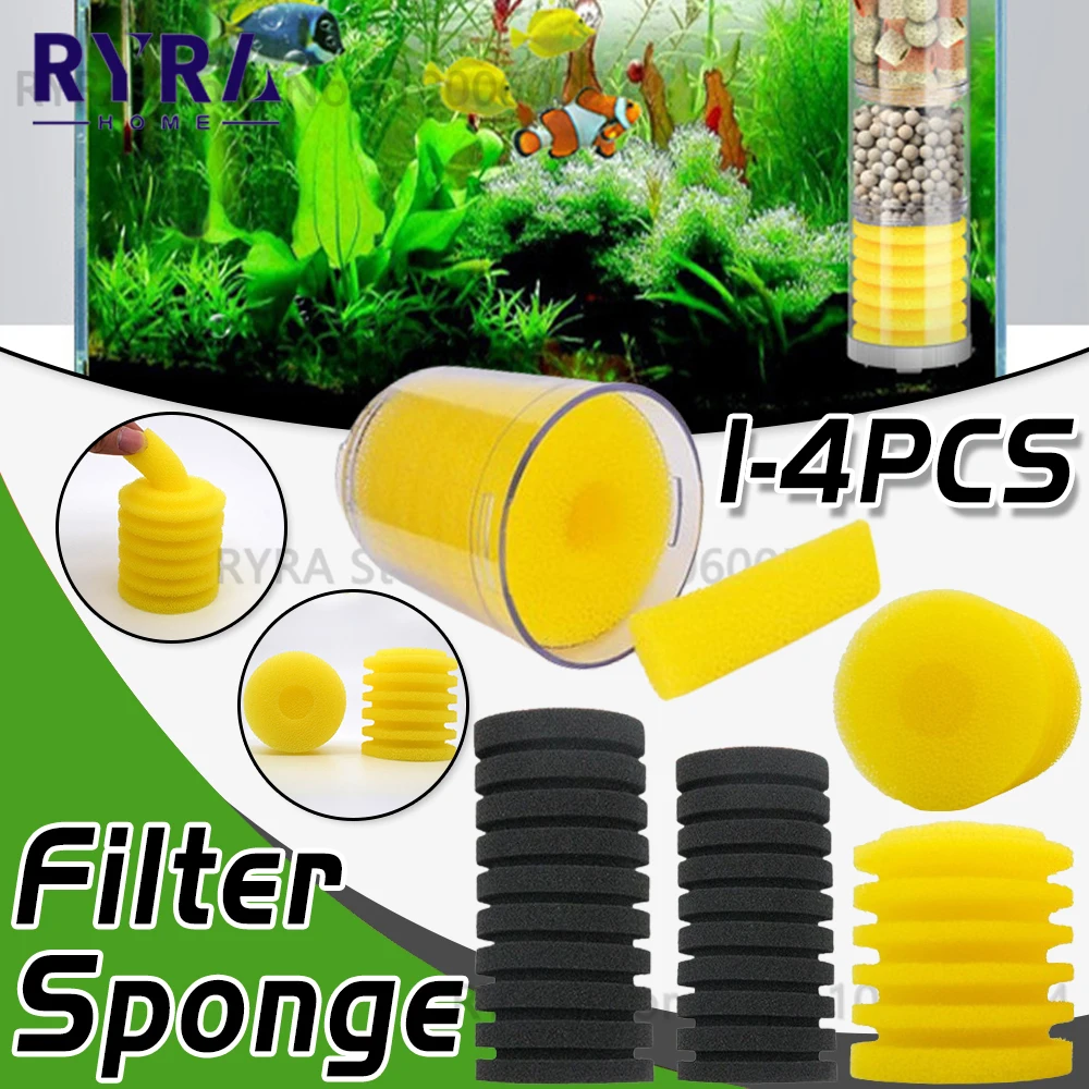1-2-4PCS-Aquarium-Filter-Sponge-Fish-Tank-Inflow-Inlet-Filter-Foam-Roll ...
