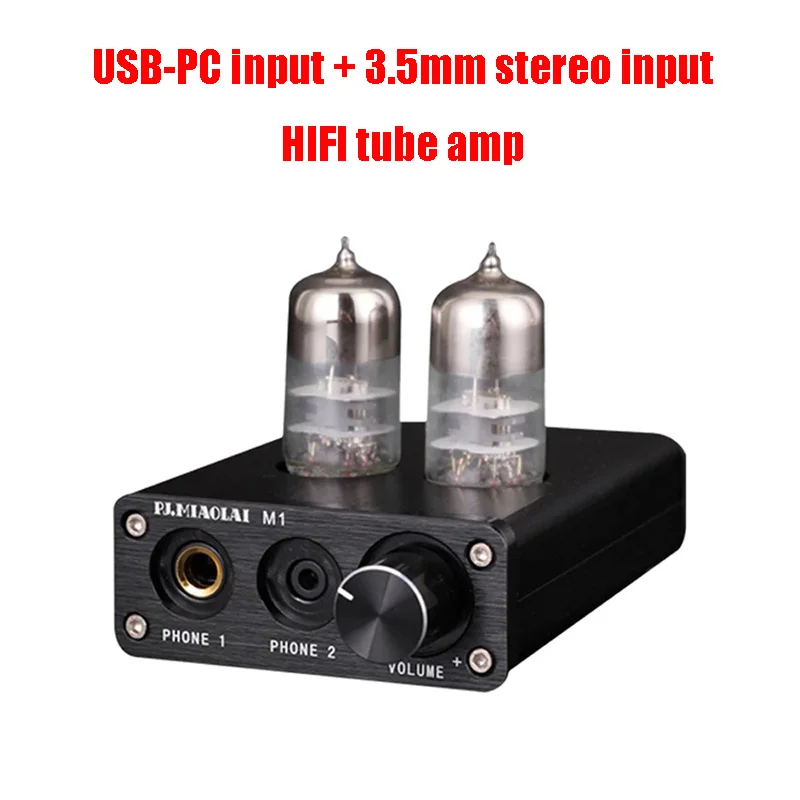 Audiophile Tube Headphone Amplifier 6J9 Tube Mini Audio Preamplifier PC ...