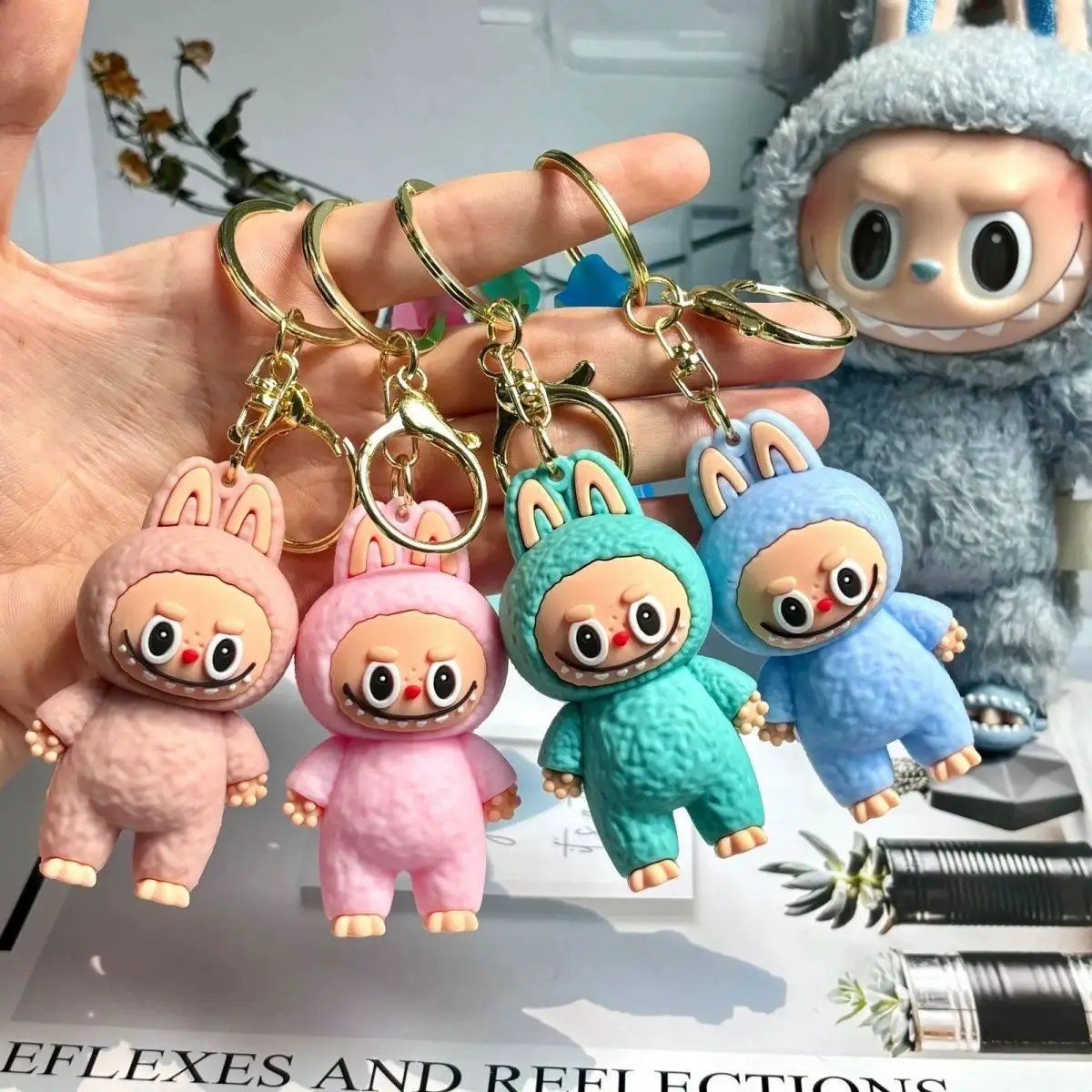 Anime-Sheep-Labubu-Keychain-para-mulheres-chaveiros-bonitos-chaveiro-do ...