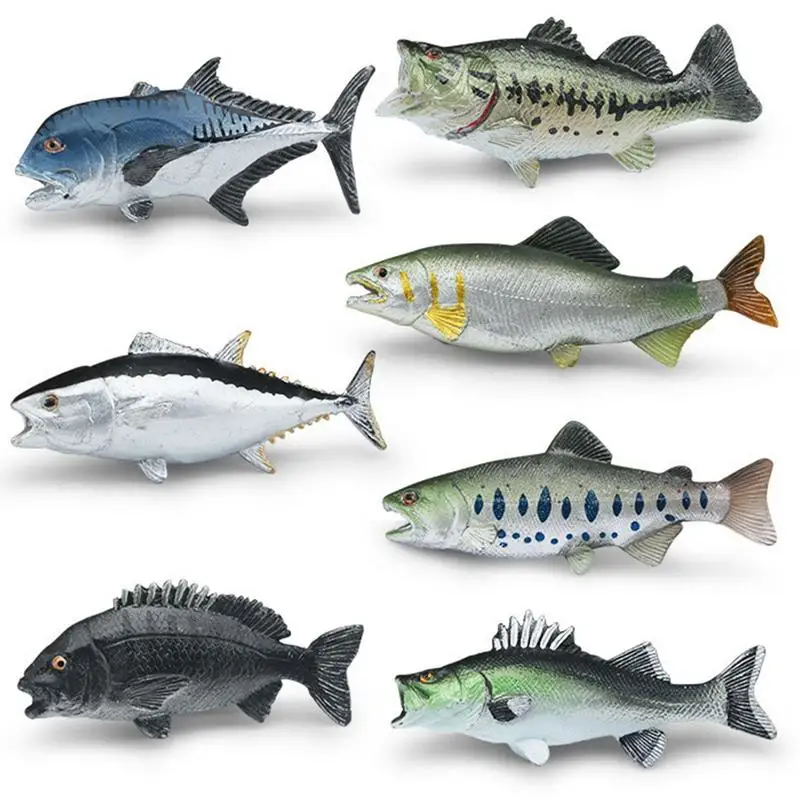 Simulation-Marine-SeaLife-Tuna-Salmon-Fish-Figurines-Action-Figures ...