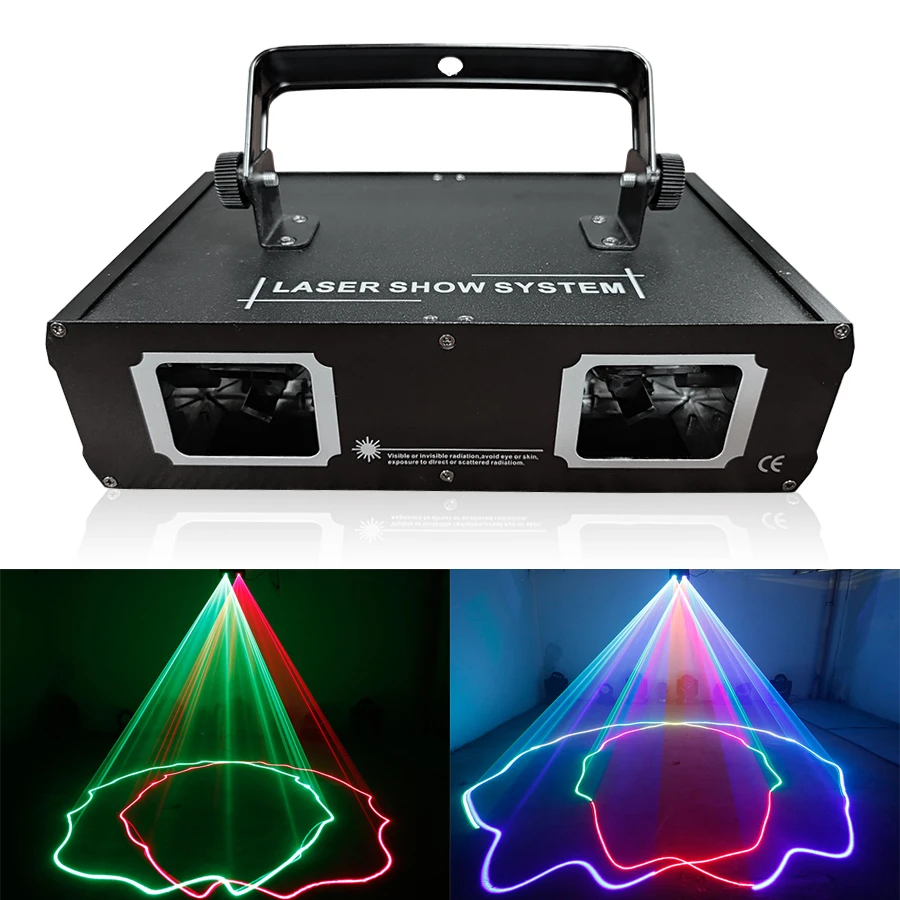 Dual Lens RGB Beam Line Scanner Projetor, DJ Stage Luz, Disco Laser ...