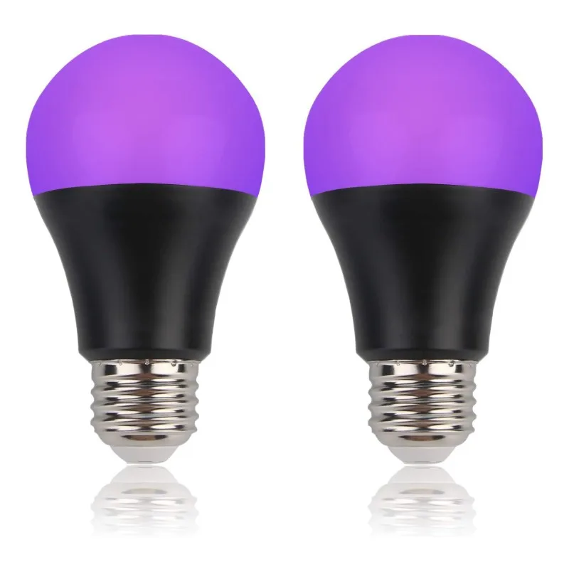 9W Led Black Light Bulb E27 UV 395nm Glow in Dark for Body Paint Club ...