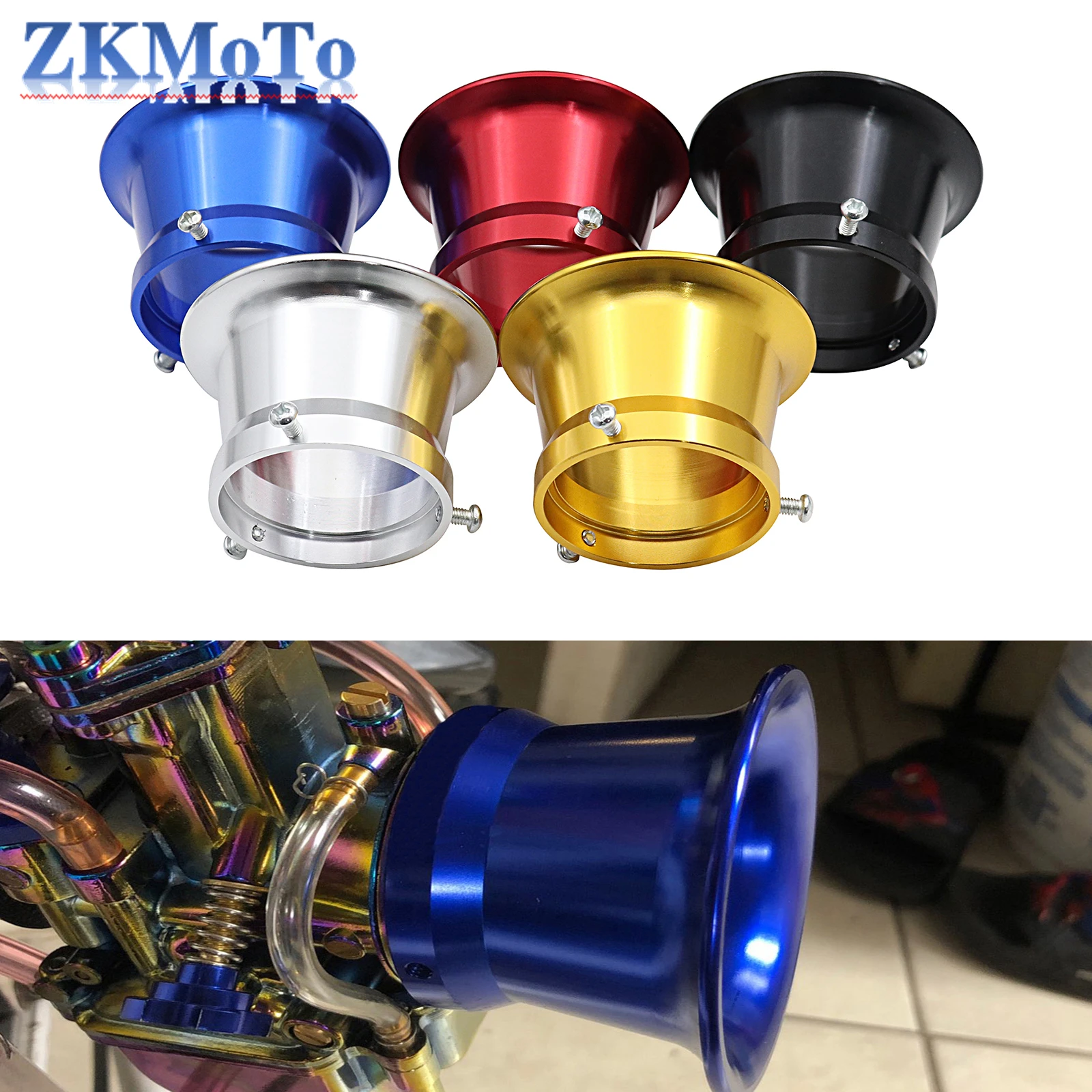 50mm Motorcycle Air Filter Wind Horn Cup Alloy Trumpet For Keihin PWK ...