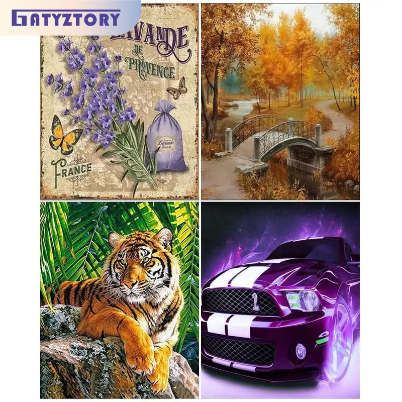GATYZTORY-30x40cm-Square-Round-Diamond-Painting-Car-Tiger-Figure ...