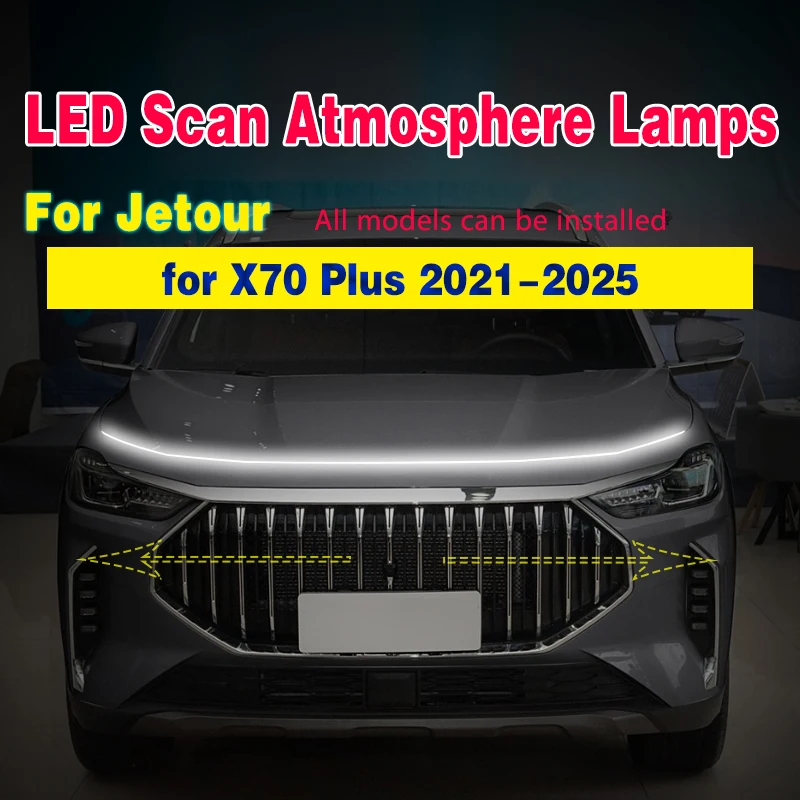 12V Dynamic Start-Scan Led Car Hood Lights Strip Engine Hood Guide ...