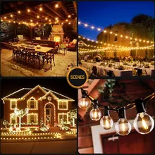 LED G40 Ball String Lights Waterproof Outdoor Garden Garland String ...