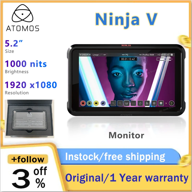 Atomos-Ninja-V-5-2-1000nits-1920-x-1080-3D-LUT-AtomX-SSD-mini-SSD ...