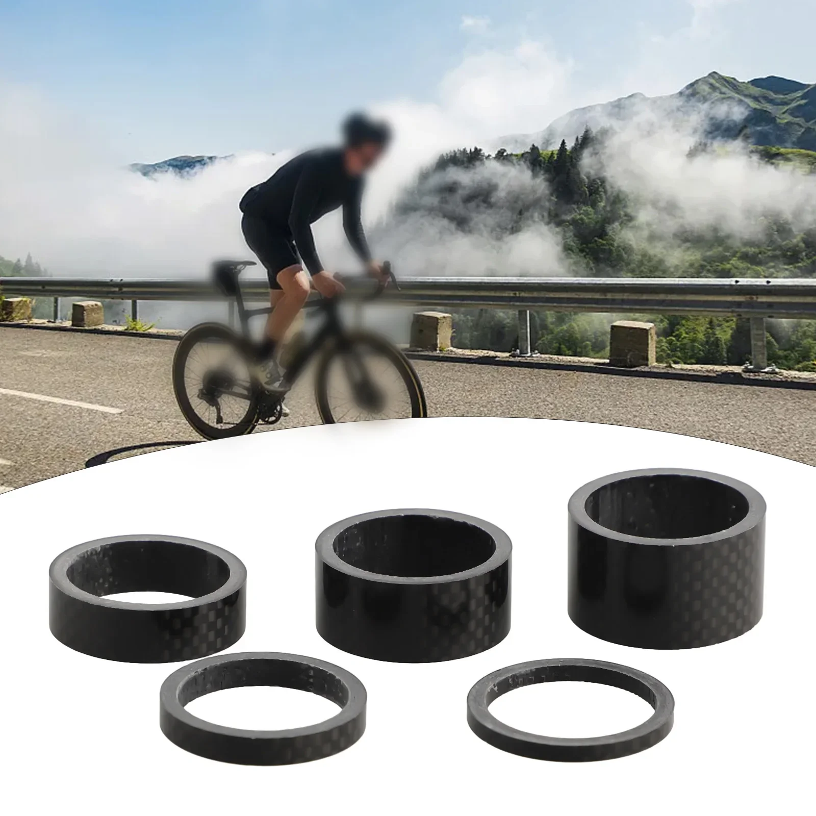 5pcs-Bicycle-Headset-Gaskets-Carbon-Fiber-Headset-Spacers-Fork-Stem ...