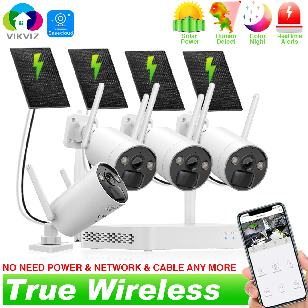 VIKVIZ-8CH-Wireless-CCTV-System-H-265-2K-NVR-with-4CH-3MP-Solar-IP ...