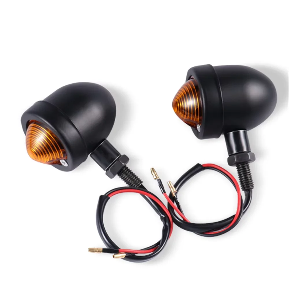 Universal Retro Motorcycle Blinkers Chopper Cafe Racer Motorbike Turn ...