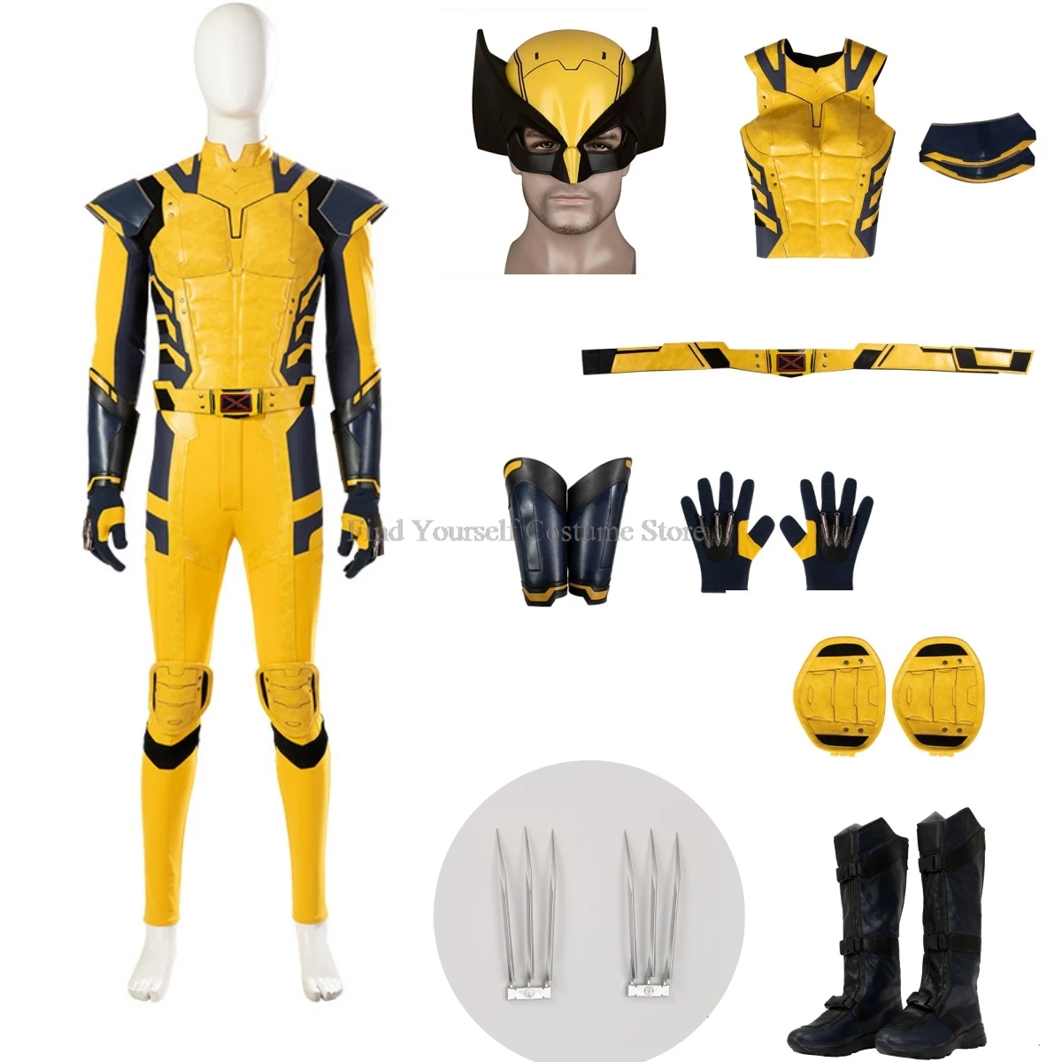 New-Movie-Wolverine-Cosplay-Costume-Mask-Jumpsuit-Vest-Gloves-Belt-Wolf ...