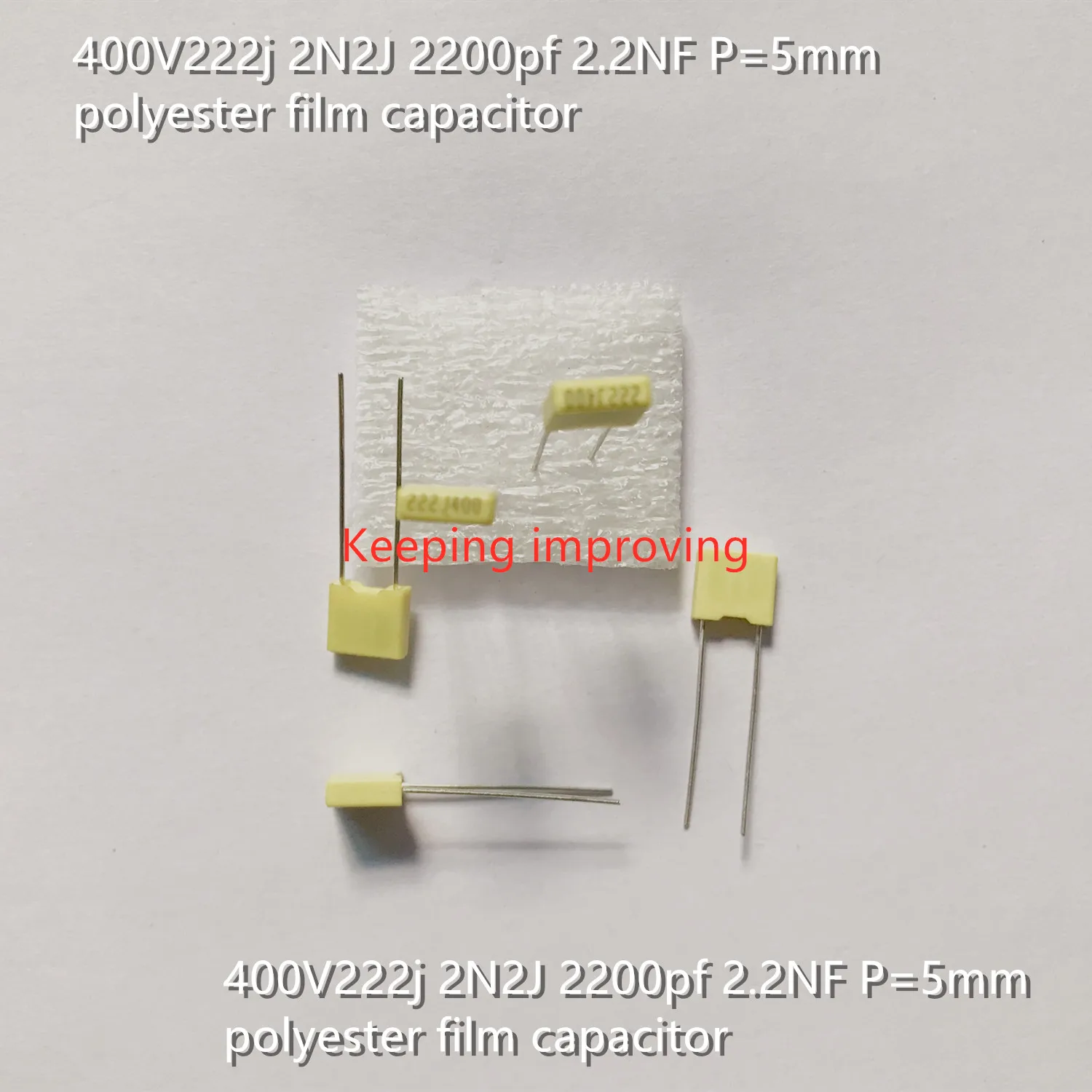 Original-new-100-400V222j-2N2J-2200pf-2-2NF-5mm-polyester-film ...