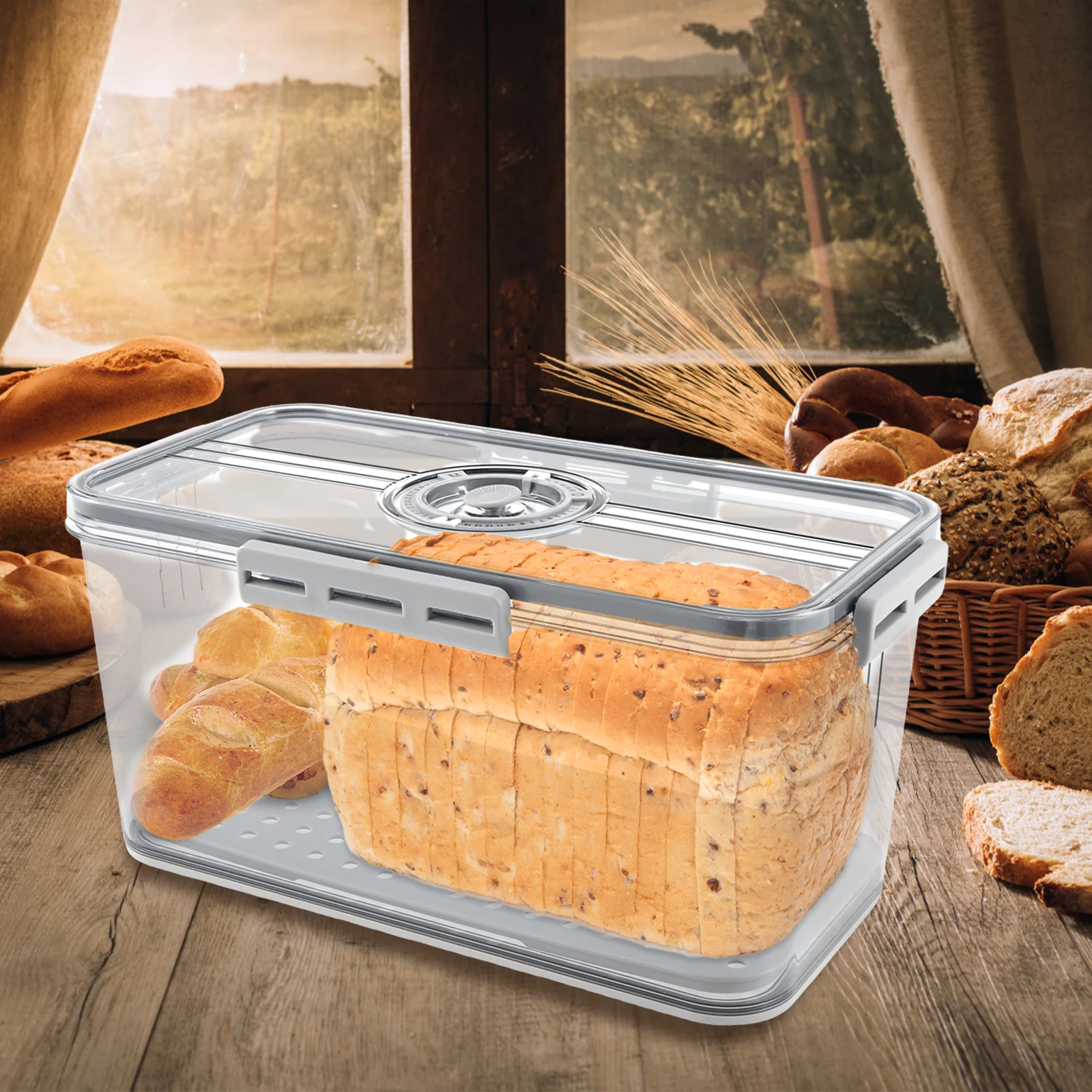 Large-Capacity-Food-Storage-Box-Airtight-Bread-Boxes-With-Time ...
