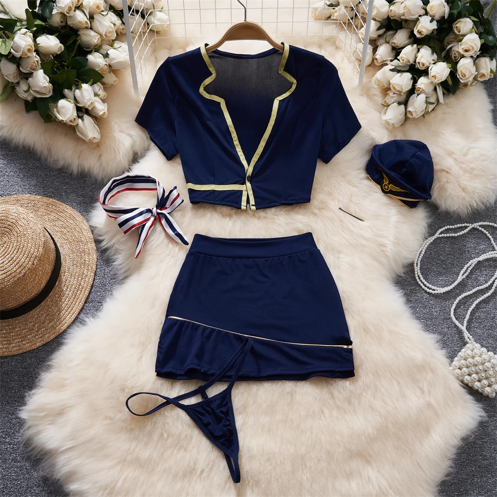 Conjunto-de-uniforme-de-Cosplay-Sexy-conjunto-de-falda-de-manga-corta ...