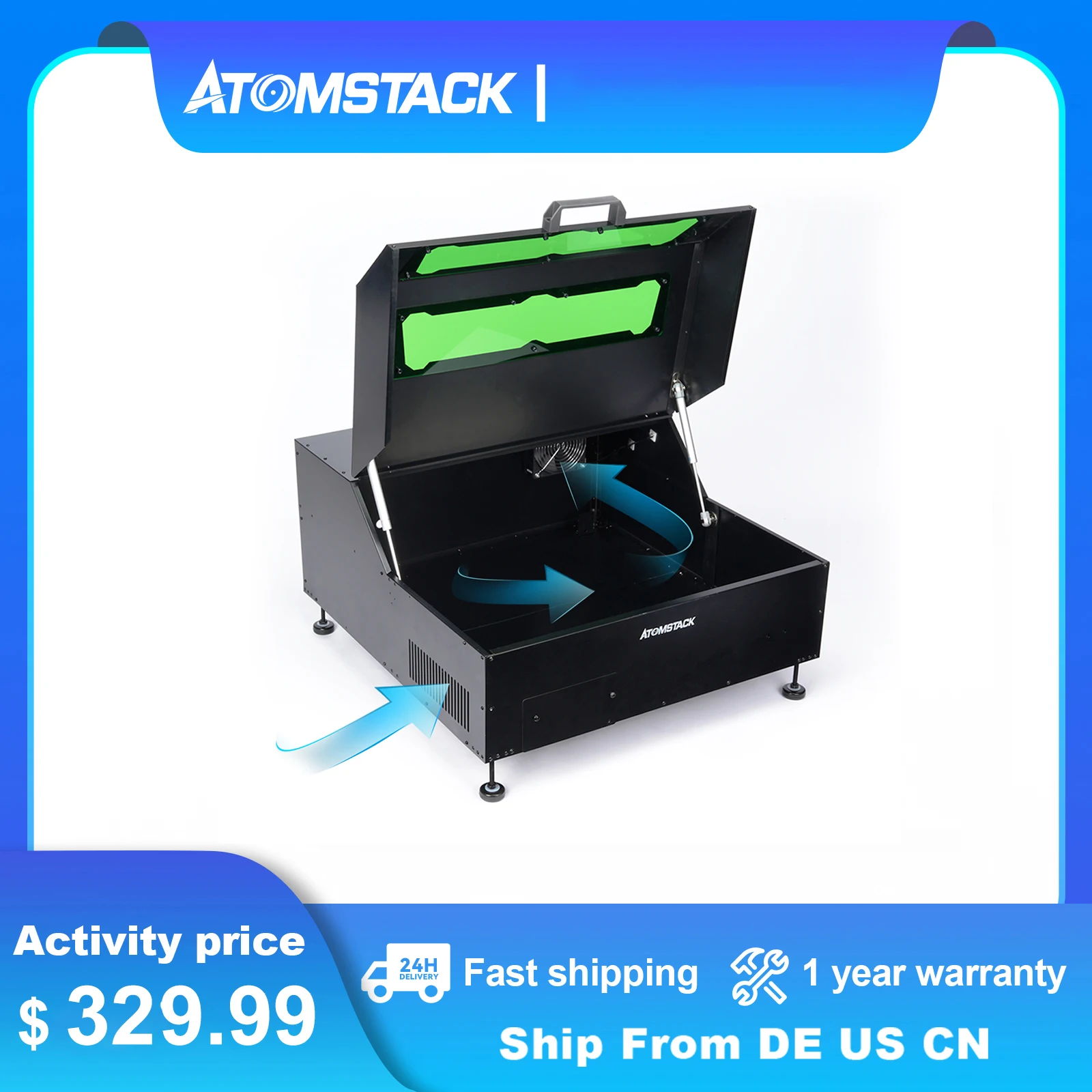 Atomstack B1 Laser Engraving Protection Box Detachable Enclosure Safety Dust-proof Cover For A5 ...