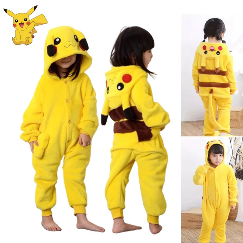 Pokemon-Pikachu-ropa-de-casa-de-franela-c-lida-ni-os-Oto-o-e-Invierno ...