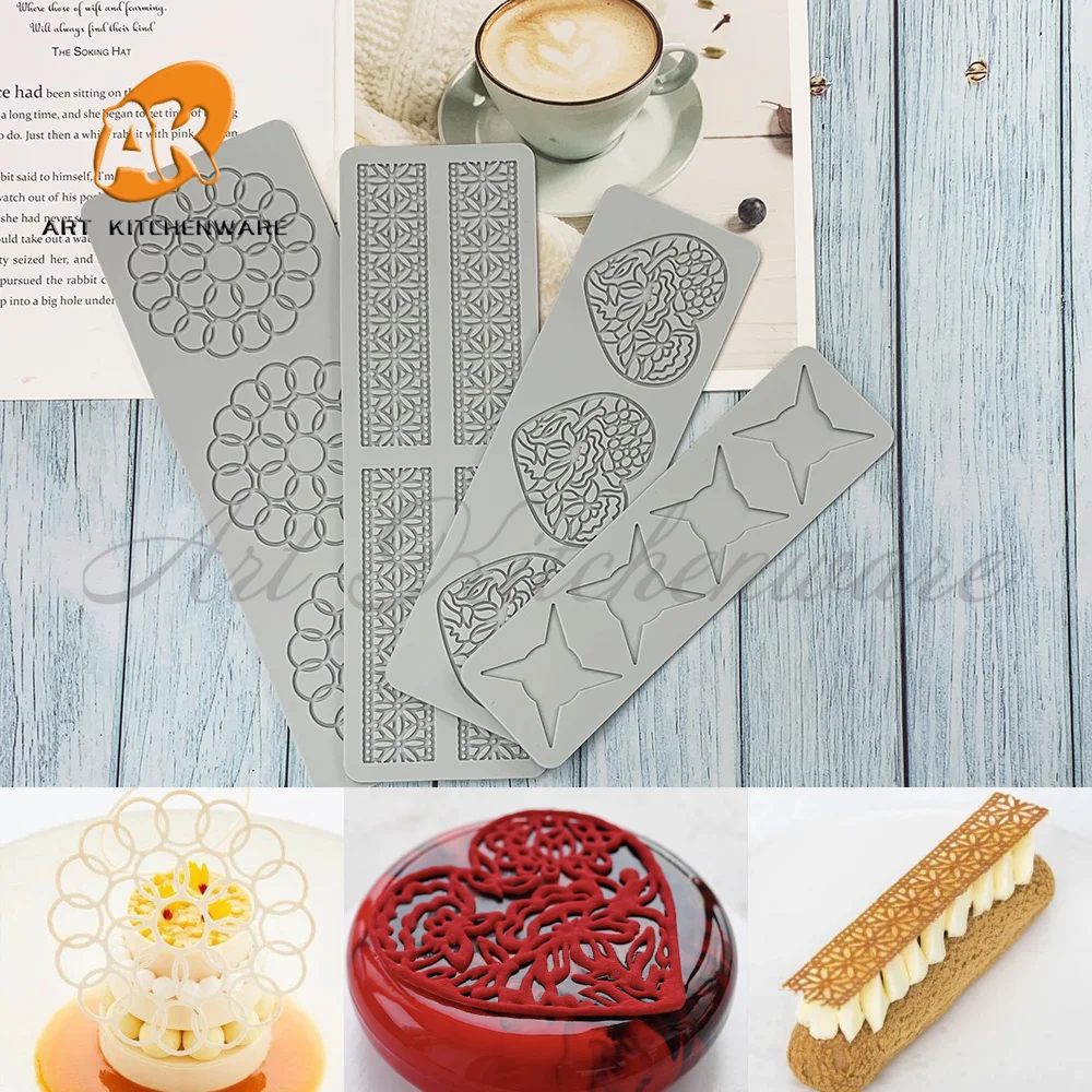 Geometry-Heart-Ring-Silicone-Cake-Lace-Mold-Cake-Decorating-Tool-Border ...