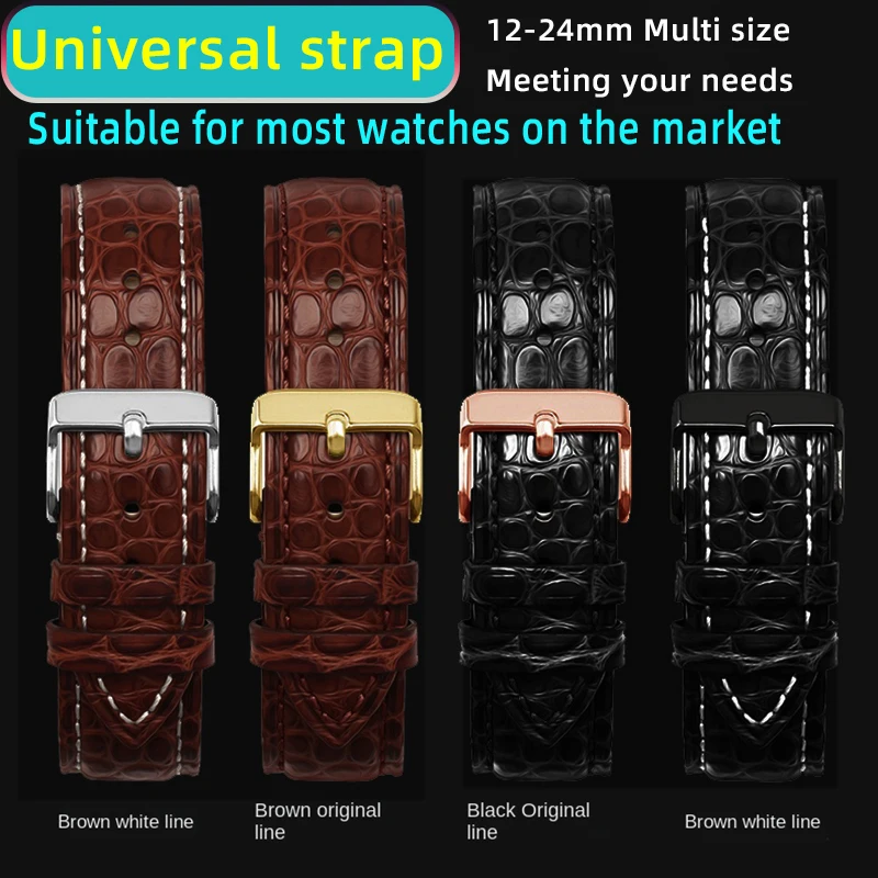 Crocodile-Skin-Watch-Strap-Multi-size-women12mm-13-14-15-16-17-18-19-20 ...