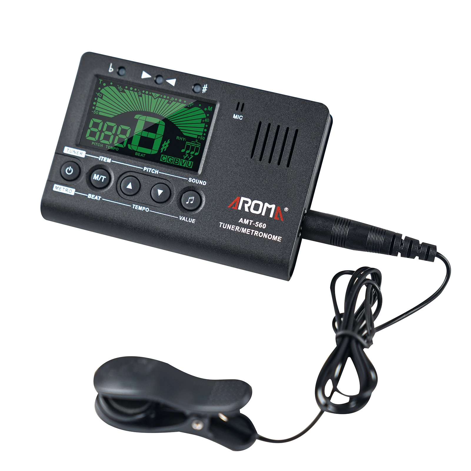 Aroma-AMT-560-Electric-Tuner-Metronome-Built-in-Mic-with-Pickup-Cable-6 ...
