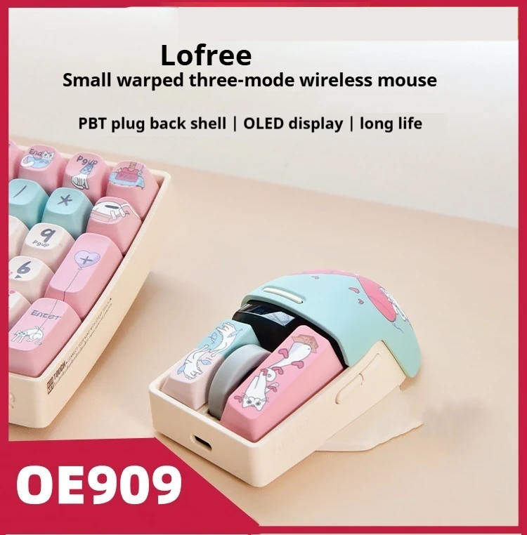 Lofree-Oe909-Wireless-Bluetooth-Grey-Milky-Mouse-Girl-Mouse-Charging ...