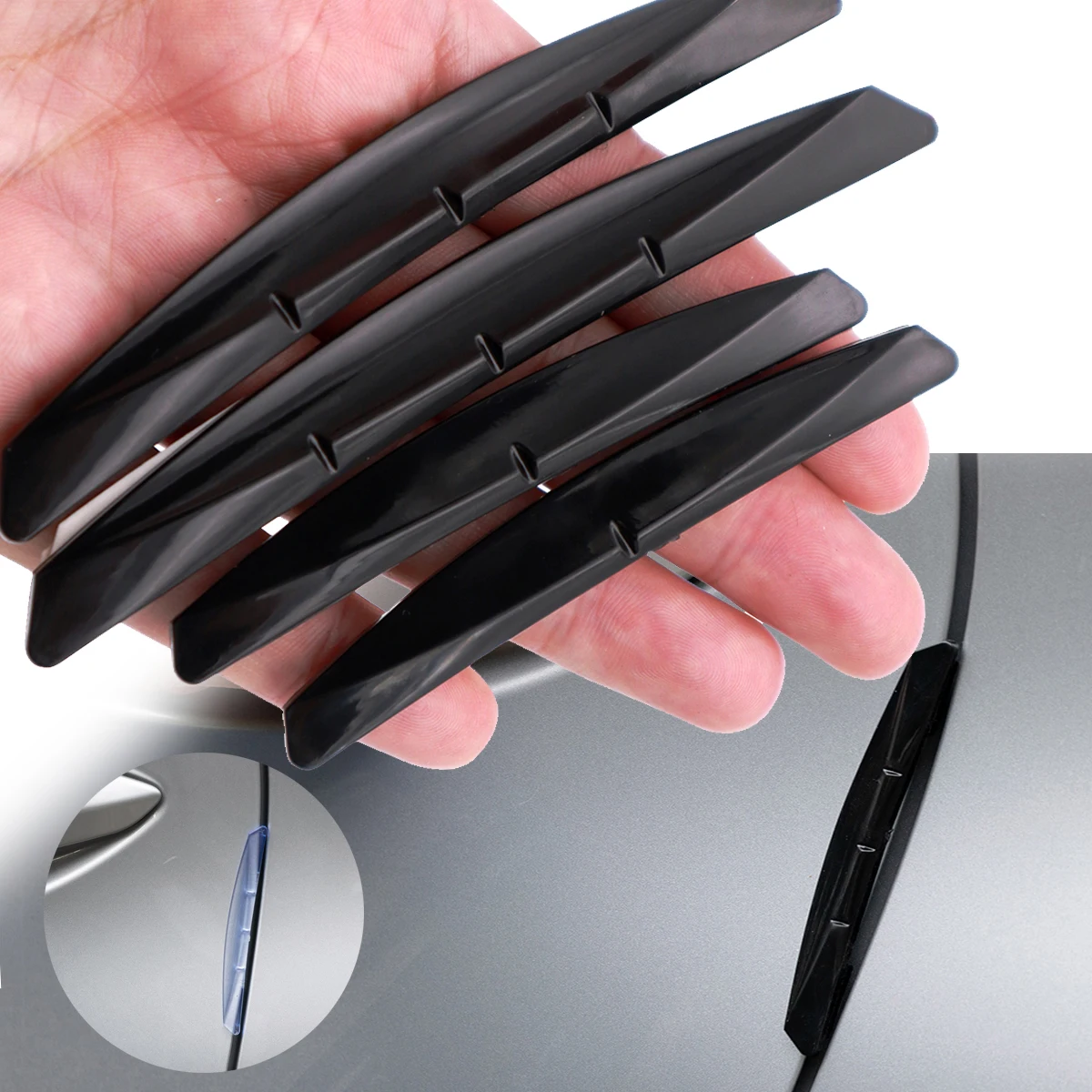 Black-Transparent-Car-Door-Edge-Protection-Guards-Buffer-Trim-Molding ...